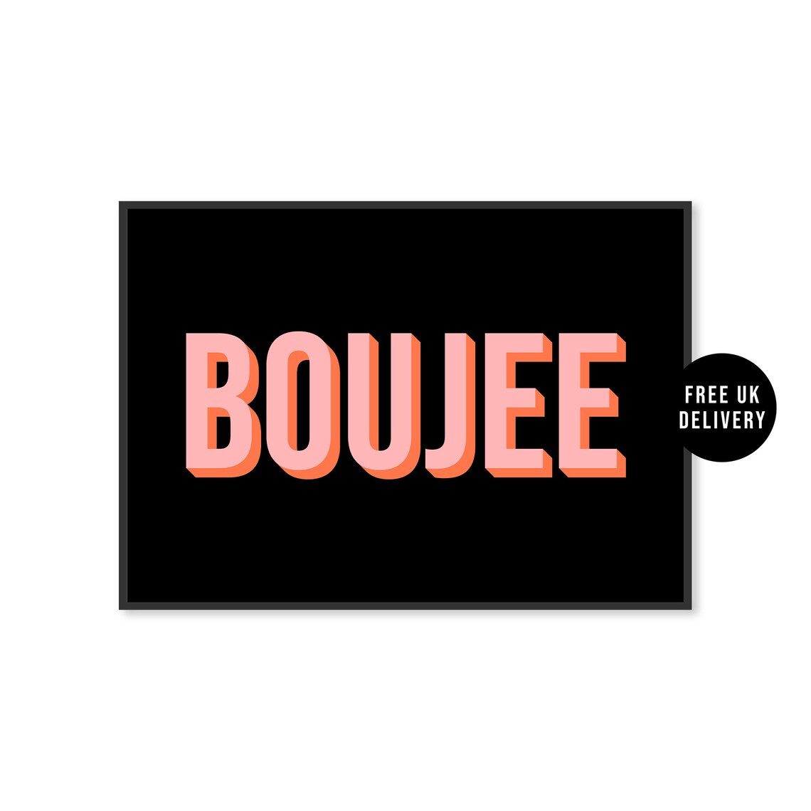 Boujee Typography Wall Art Print Pink Prints French Art | Etsy