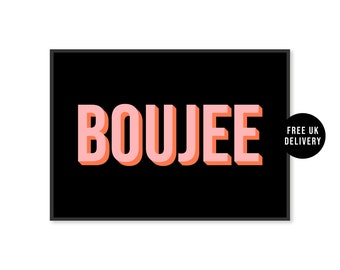 Boujee Aesthetic Wall Art Tropical Home Decor Pink Neon Text - Etsy