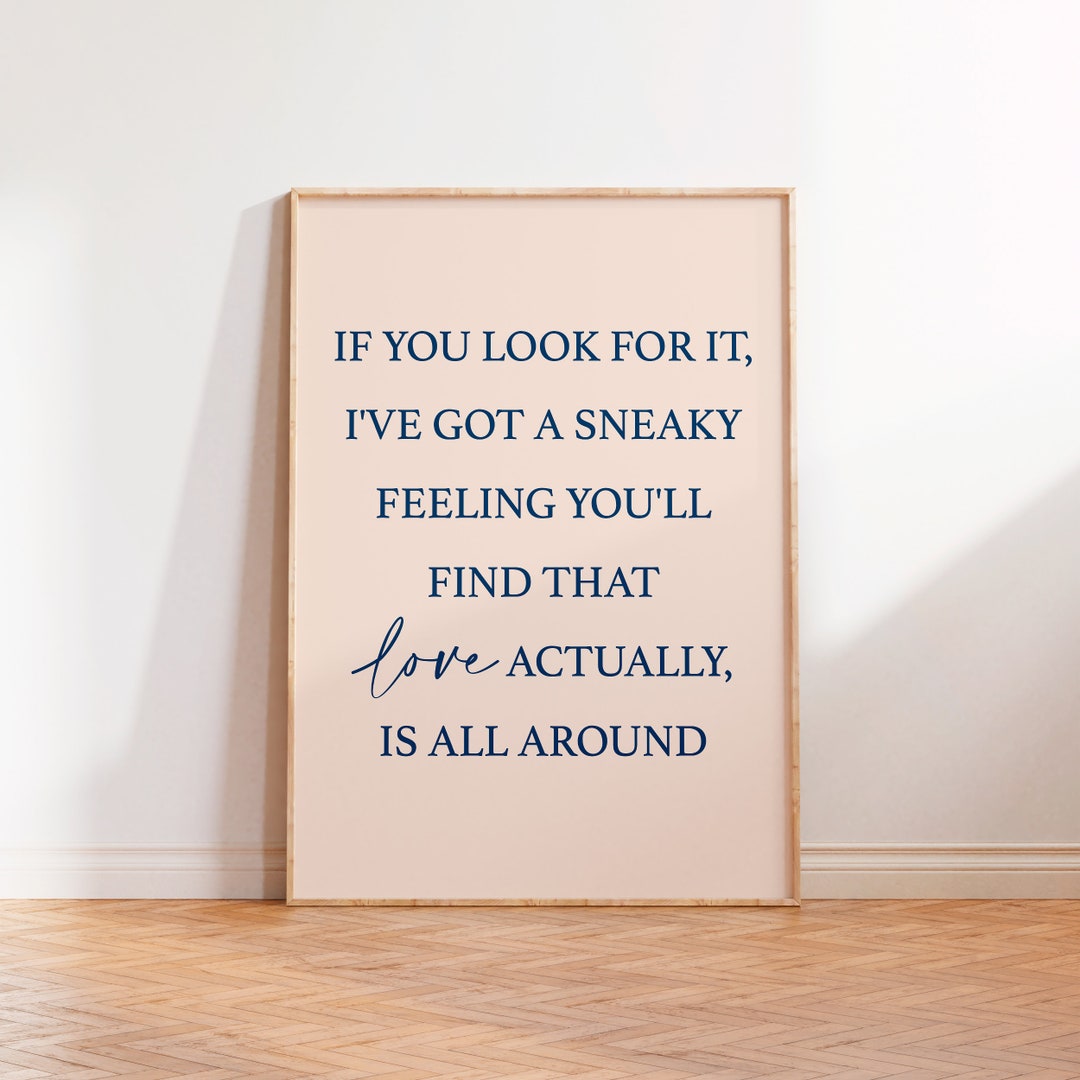 Love Actually Quote Print, Typography Christmas Print, Love Actually ...