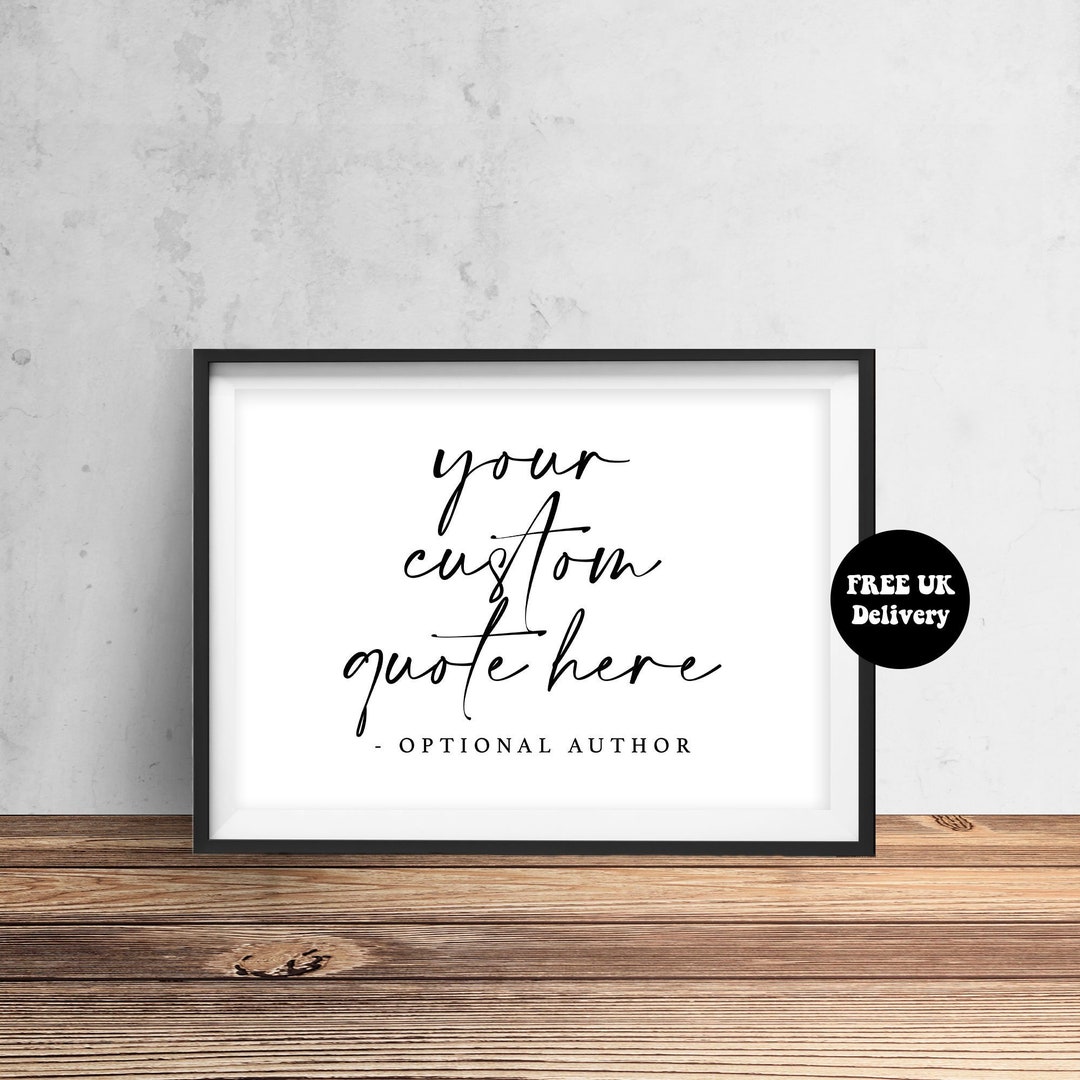 Personalised Quote Typography Wall Art Print, Custom Landscape Print ...
