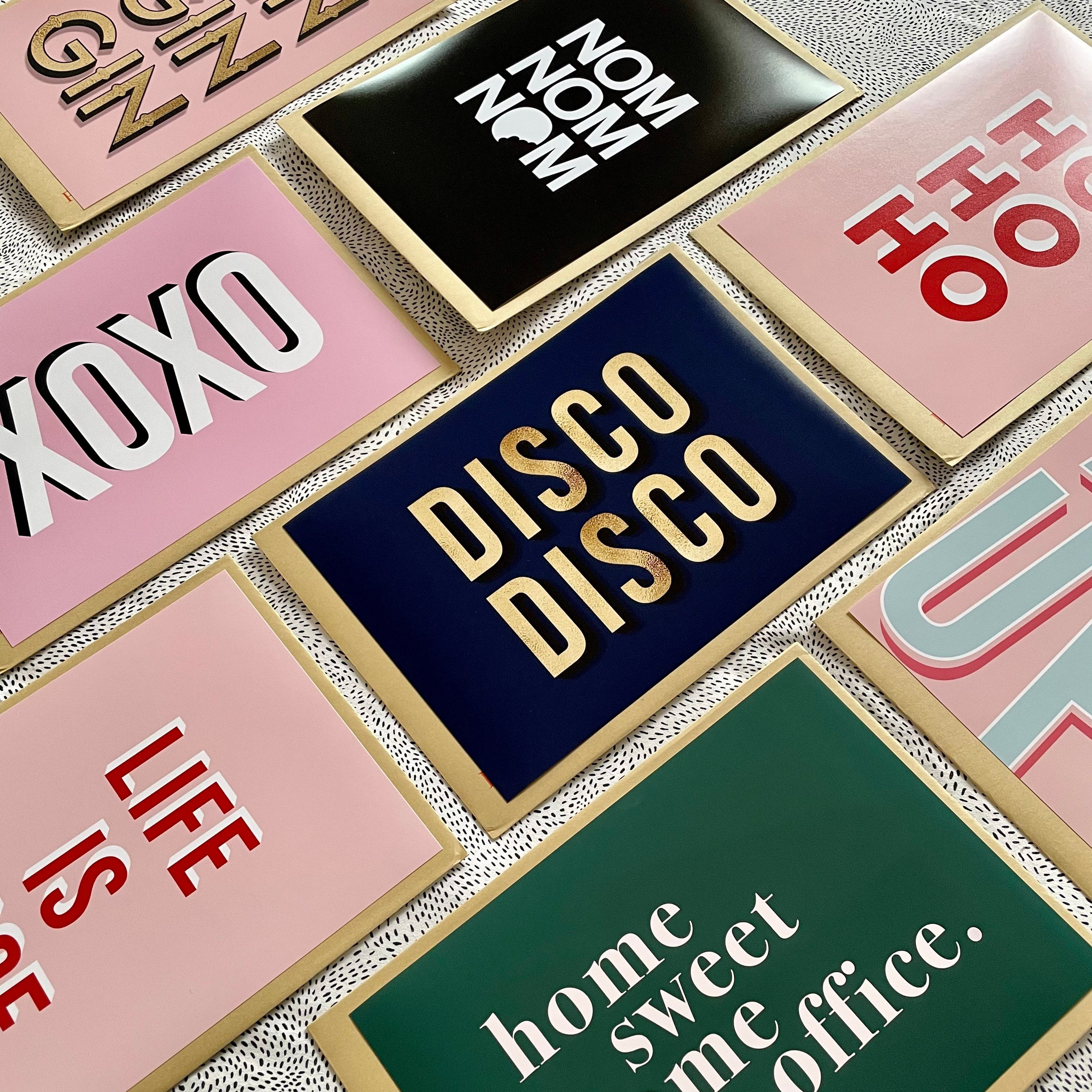 Disco Typography Wall Art Poster Print 70's Disco Sign | Etsy