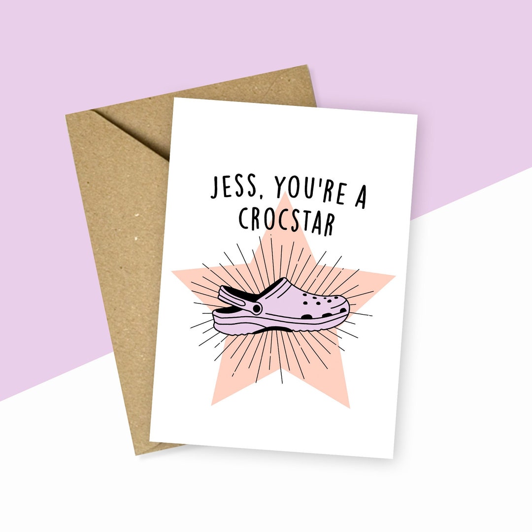 Personalised Crocs Birthday Card, You're A Crocstar Card, Funny ...