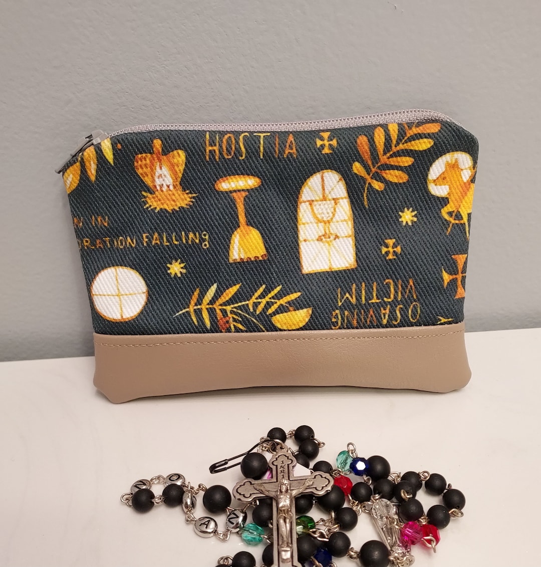 Wallet Rosary Pouch Eucharistic Adoration Latin Catholic Fabric ...
