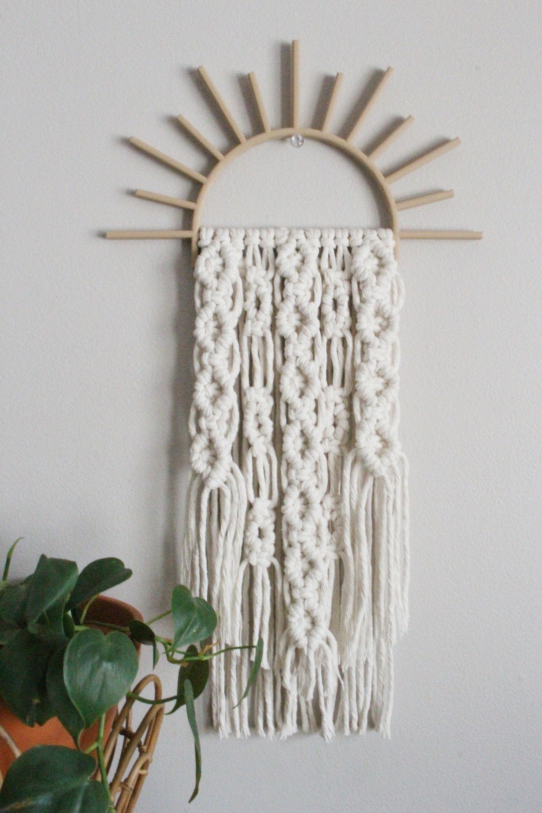 Macrame Sun Macrame Long Wall Hanging open Sun - Etsy