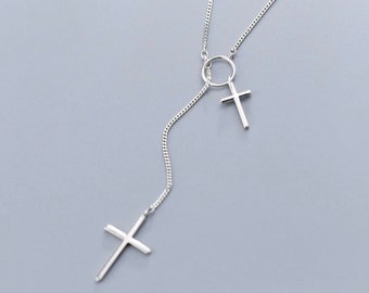 Double Cross Necklace - Etsy