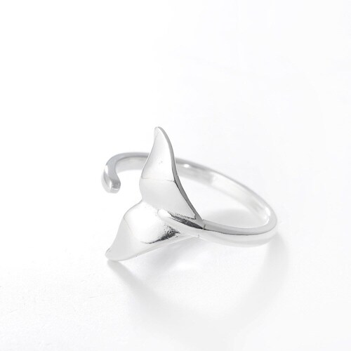 925 Silver Double Whale Tail Ring | Etsy