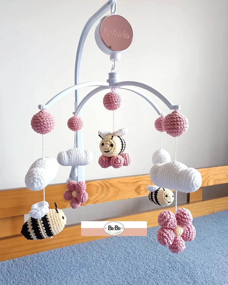 Bee Baby Mobile Crochet Pattern PDF – Amigurumi Bee Mobile – Nursery ...