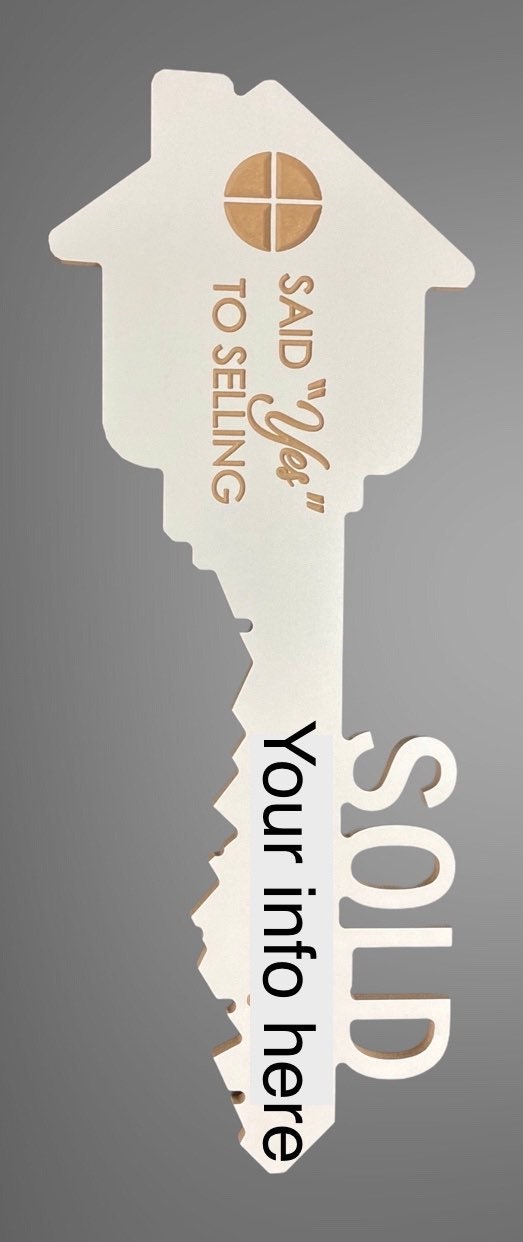 Realtor Sold Key Sign Real Estate Marketing Key Shape SOLD - Etsy