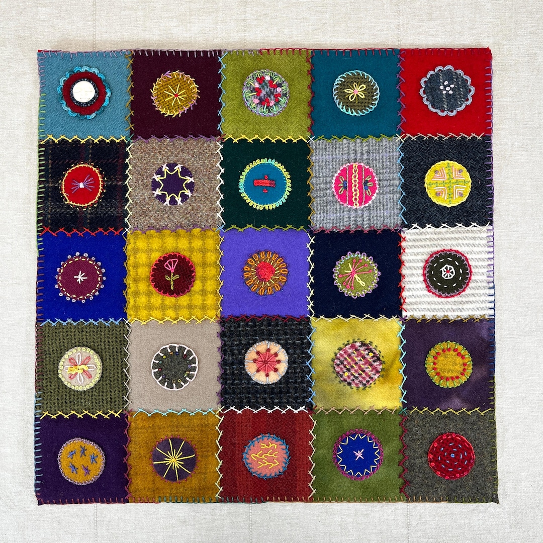 Wool Dot Embroidery Sampler Kit – Slow Stitch Dots & Appliqué - Etsy