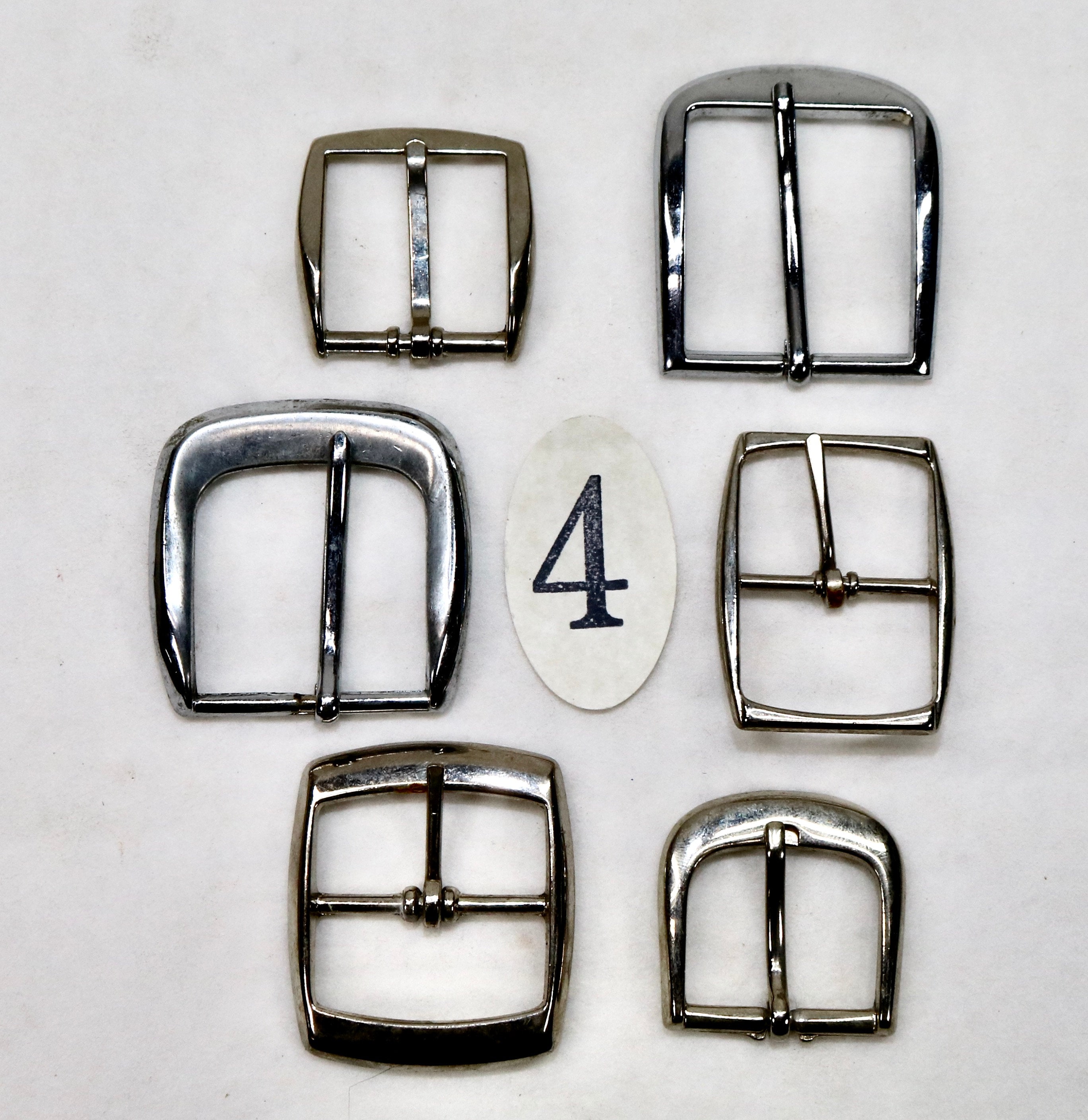 Vintage Chrome Belt Buckles Lot of 6 Recycled Metal Buckles | Etsy