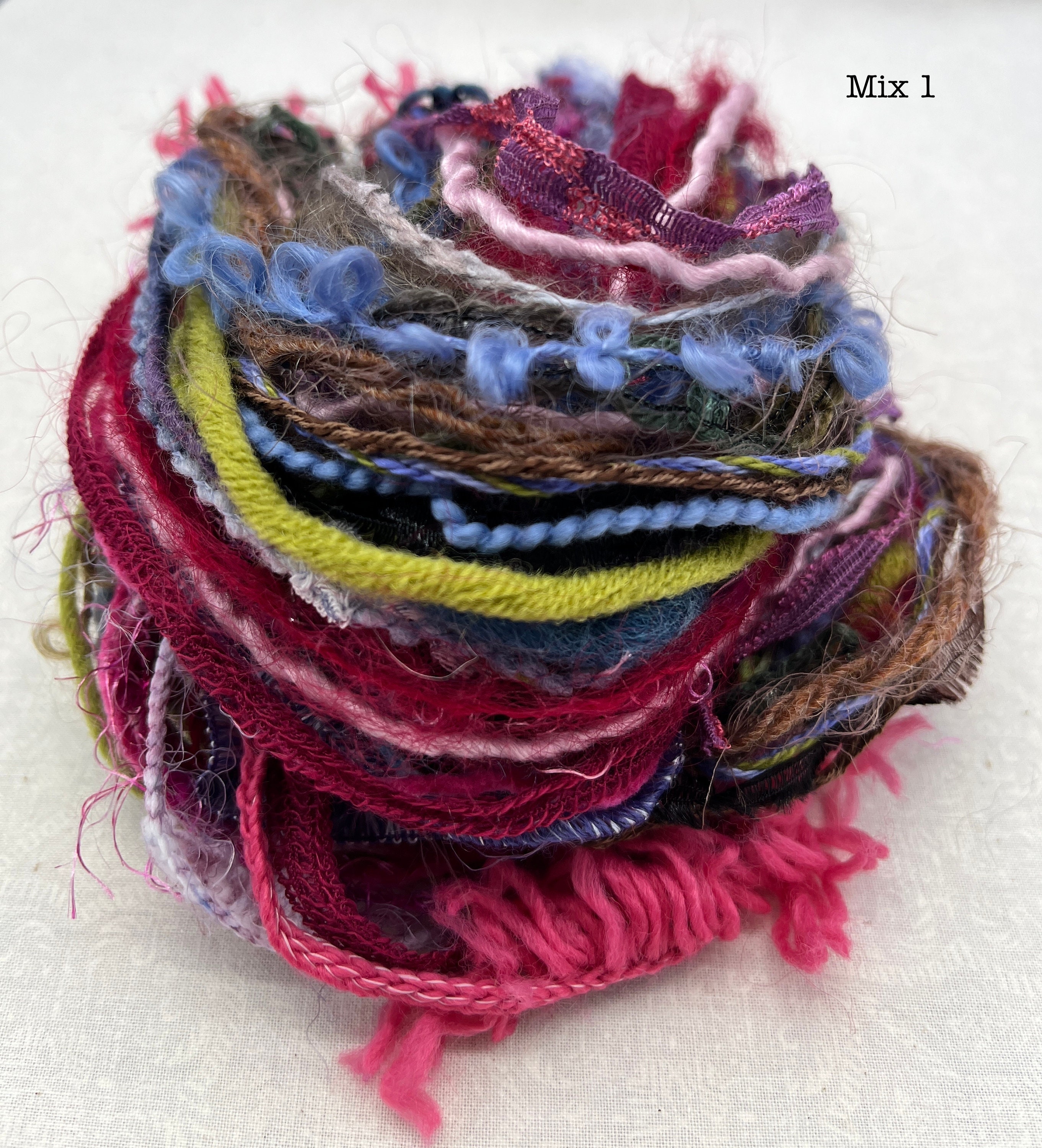Fiber Art Yarn Bundles, 20x1yd, 20yd Novelty Yarn, Trim, Mixed Media ...