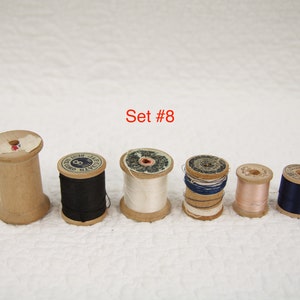 Vintage Wood Spools for Stitch Meditation, Set of 6 Assorted Shapes and ...