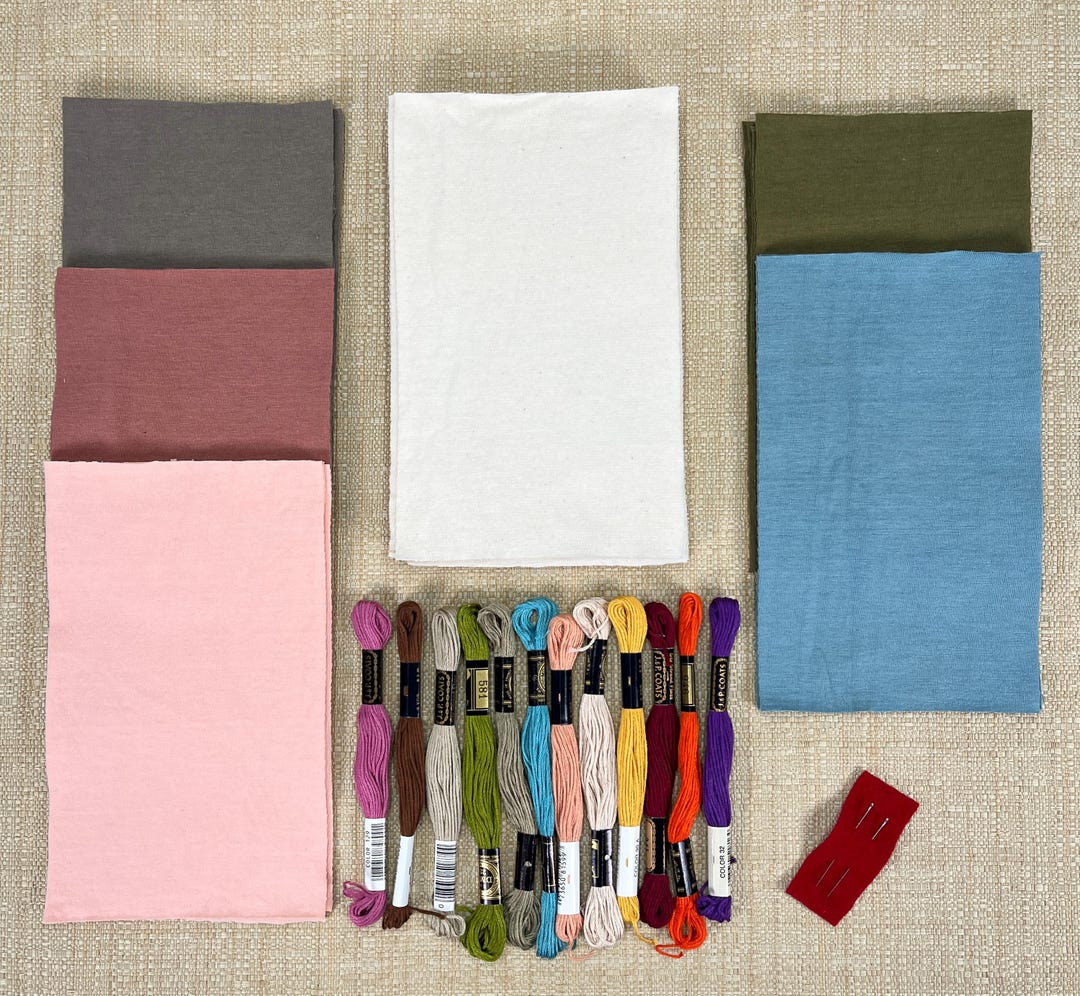 Knit Fabric Kits, Vintage Rescued Cotton Knit Cloth, 40 Piece Bundle of ...