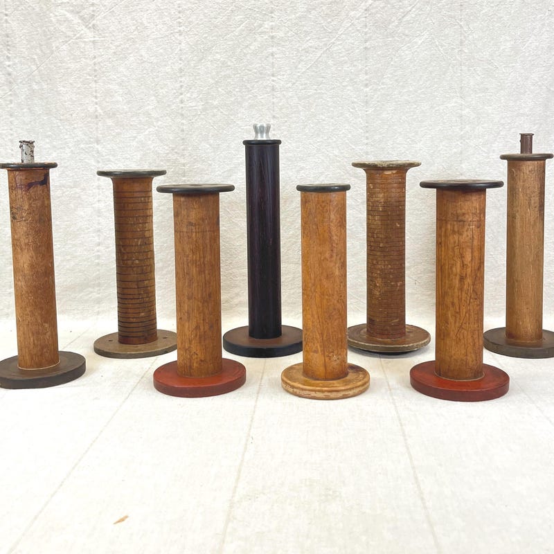 Wood Thread Spools Vintage - Etsy