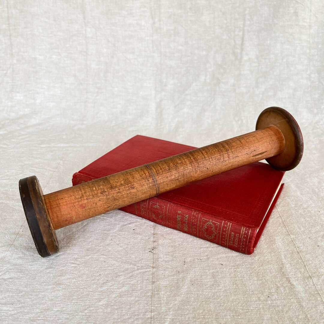 Wood Spool From an Old Textile Factory, Vintage 11-1/2" Tall Industrial ...