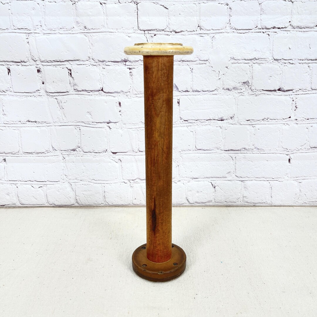 Vintage 11-1/2" Wood Spool From an Old Textile Factory, Tall Industrial ...