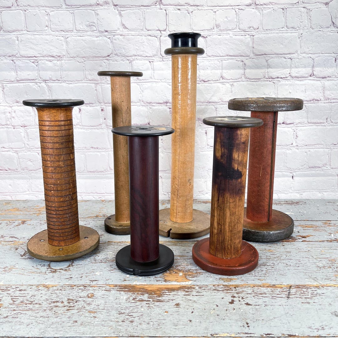 Vintage Wood Thread Spool | Choose One | Rustic Farmhouse Decor ...