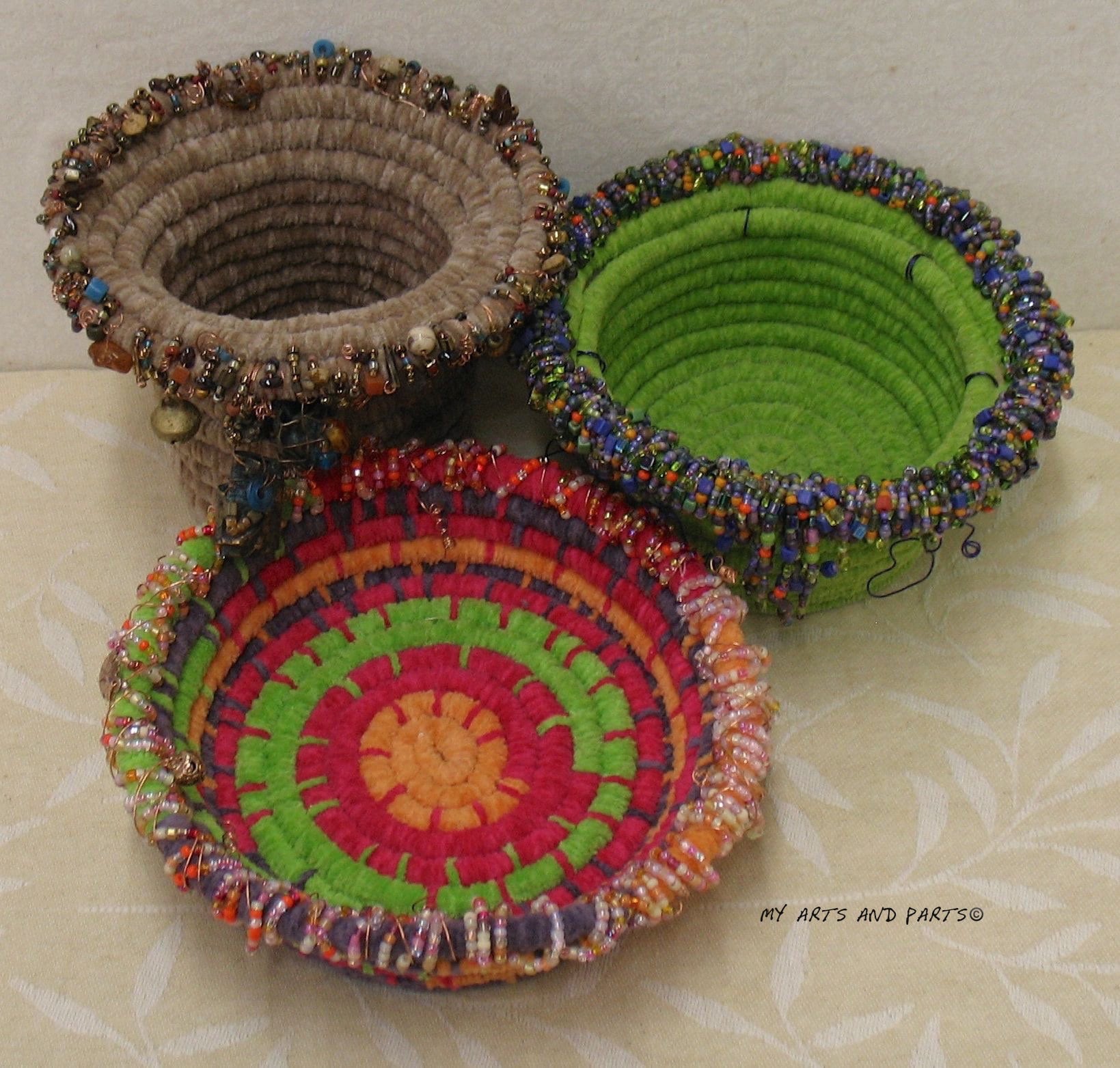 Mini Workshop Video Lesson ~ Fiber Coil Beaded Basket, Includes Digital ...
