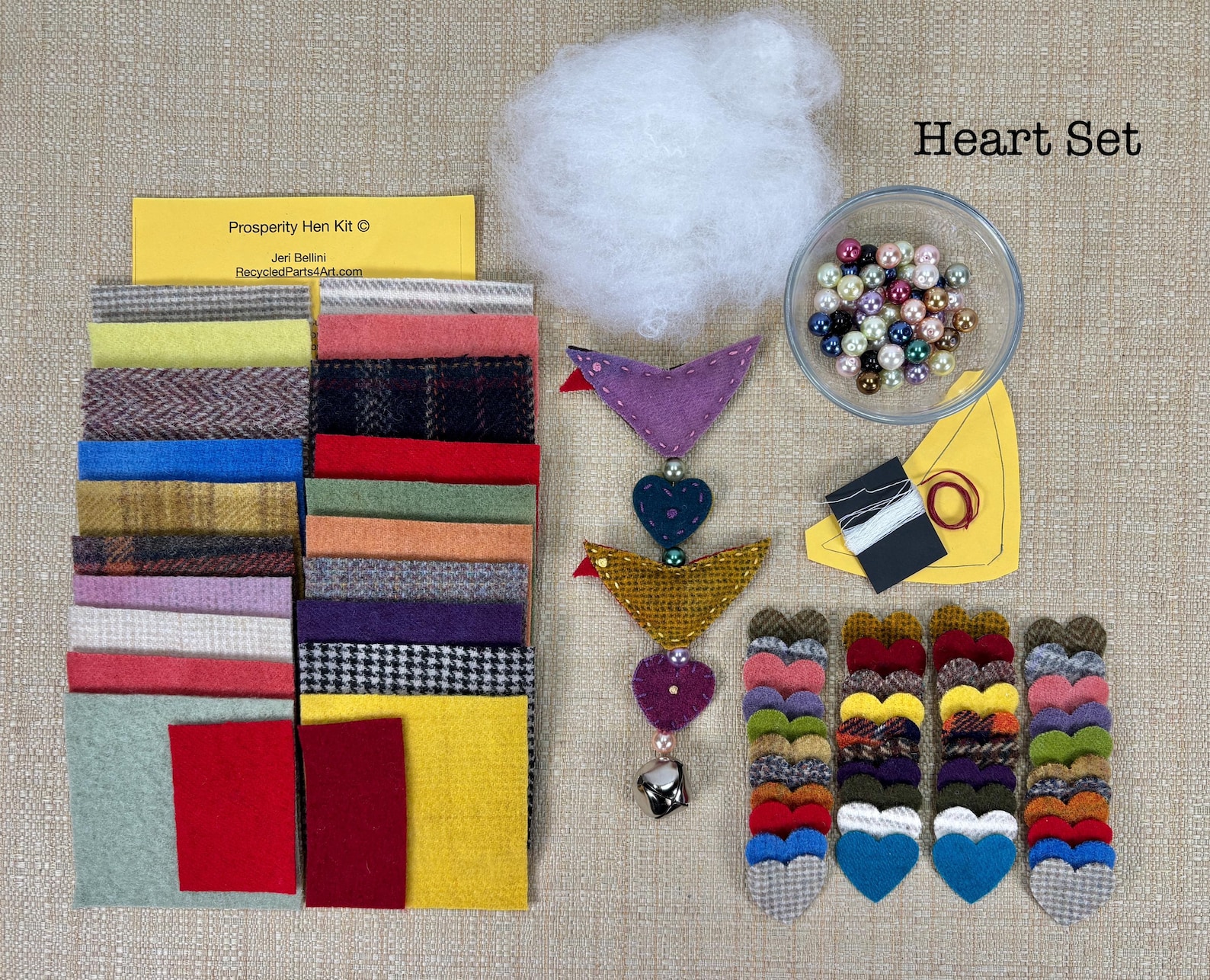 Prosperity Hens Kit, DIY, Bird Bell Tota, Includes Supplies to Stitch ...