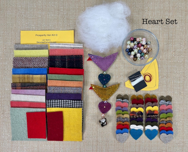 Prosperity Hens Kit, DIY, Bird Bell Tota, Includes Supplies to Stitch ...