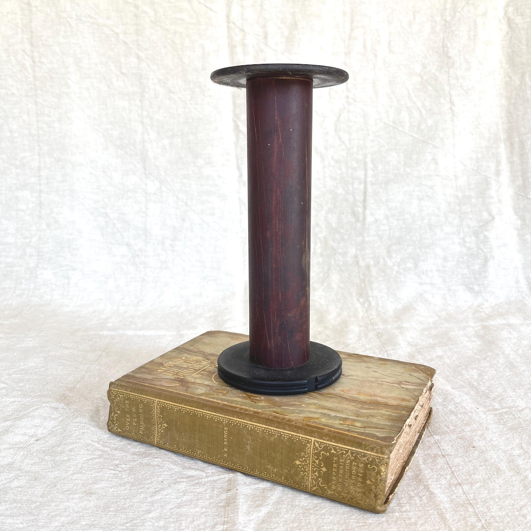 Wood Spool From an Old Textile Factory, Vintage 8-1/4" Tall Industrial ...