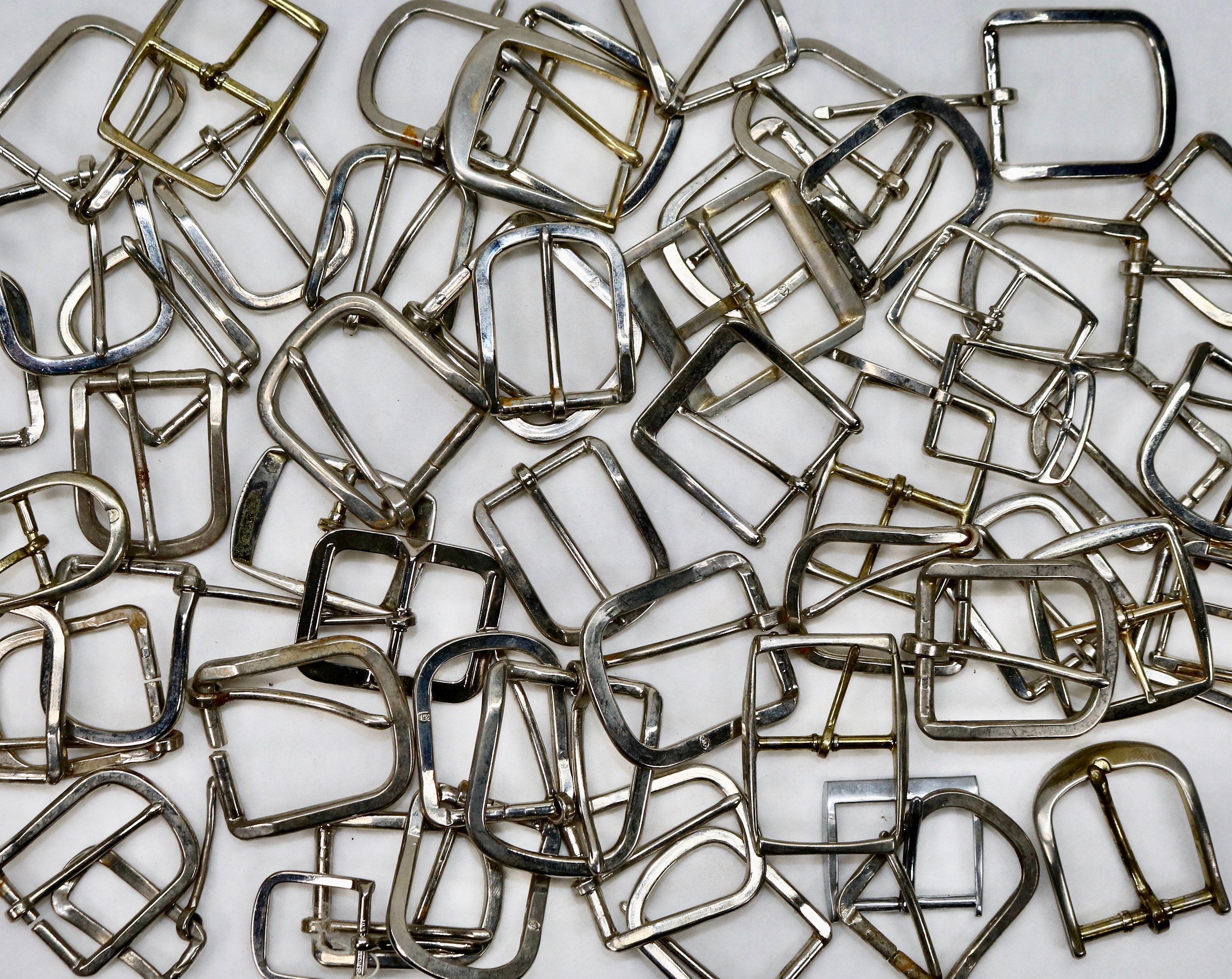 Vintage Chrome Belt Buckles Lot of 6 Recycled Metal Buckles - Etsy UK