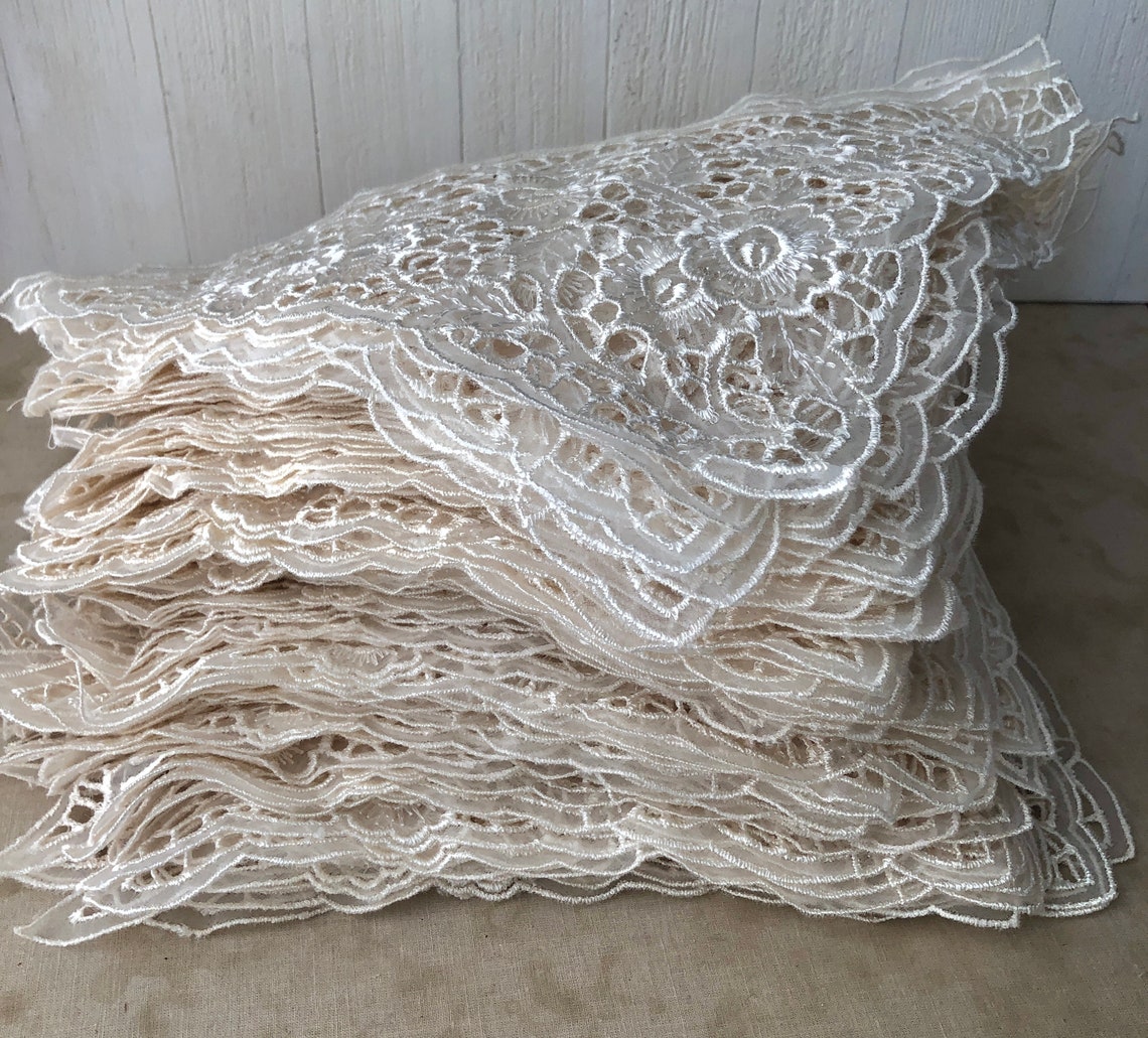 Lace Embellishments Lace Motifs Set of 5 or Set of 10 | Etsy