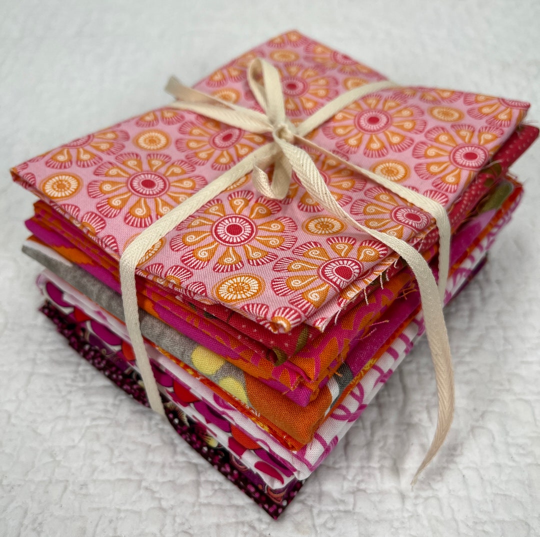Fat Quarter Fabric Bundle, 12 Pc, Creamsicle/bubblegum, Variety Pack ...