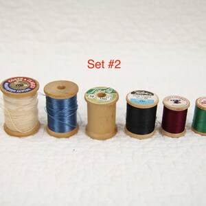 Vintage Wood Spools for Stitch Meditation, Set of 6 Assorted Shapes and ...