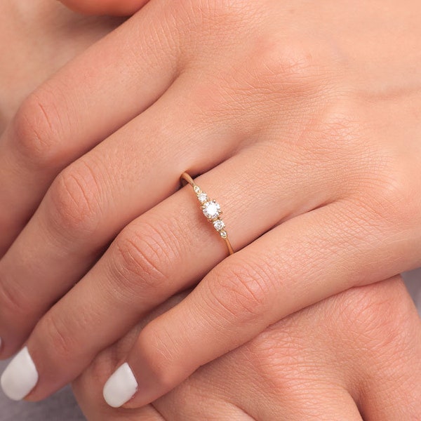 Simple Diamond Ring - Etsy
