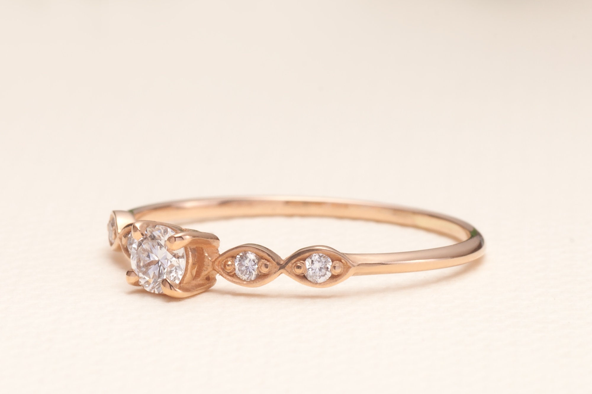 Engagement Ring Classical Engagement Ring Round Solitare | Etsy