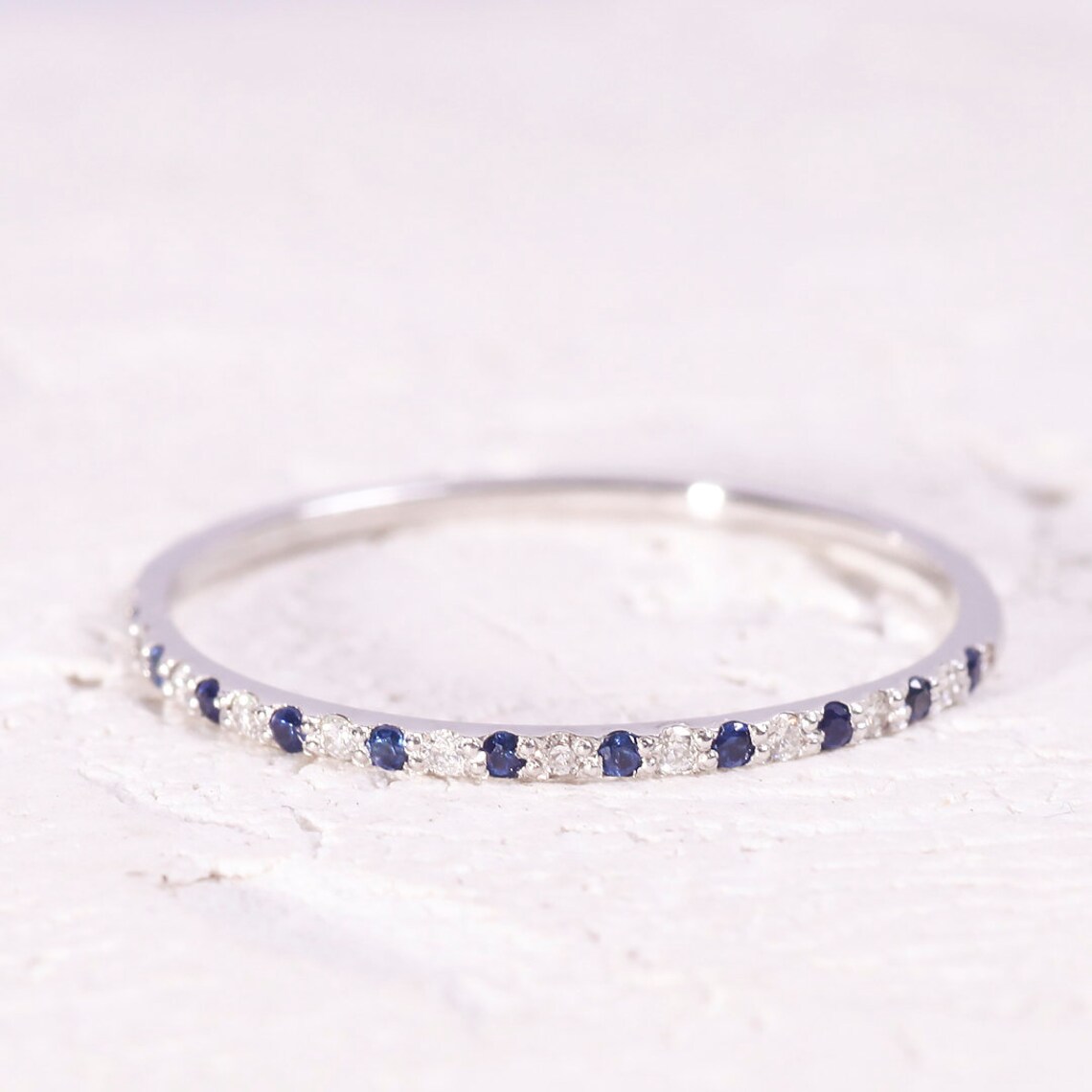 Eternity Band 1 mm Thin Diamond Eternity Ring Thin Wedding | Etsy