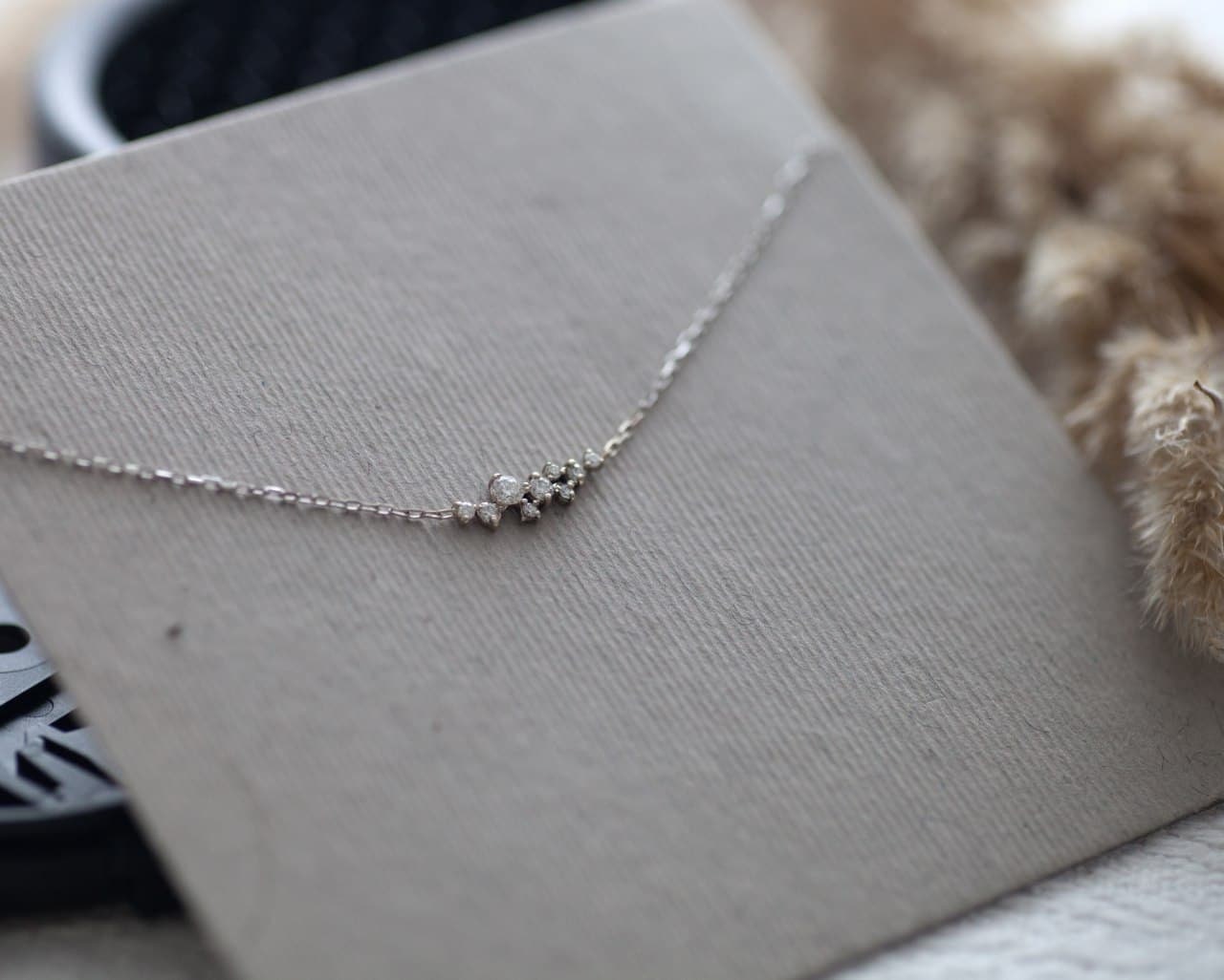 Diamond Gold Chain Necklace Cluster Necklace in 14k Gold / | Etsy