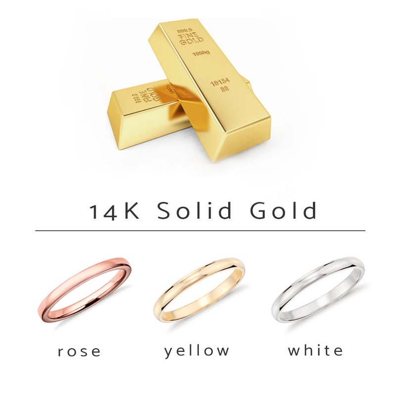 Minimalist Solid Gold Wedding Rings for Woman 14k Gold - Etsy