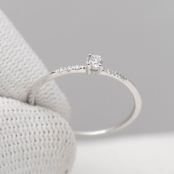 Small Diamond Ring - Etsy