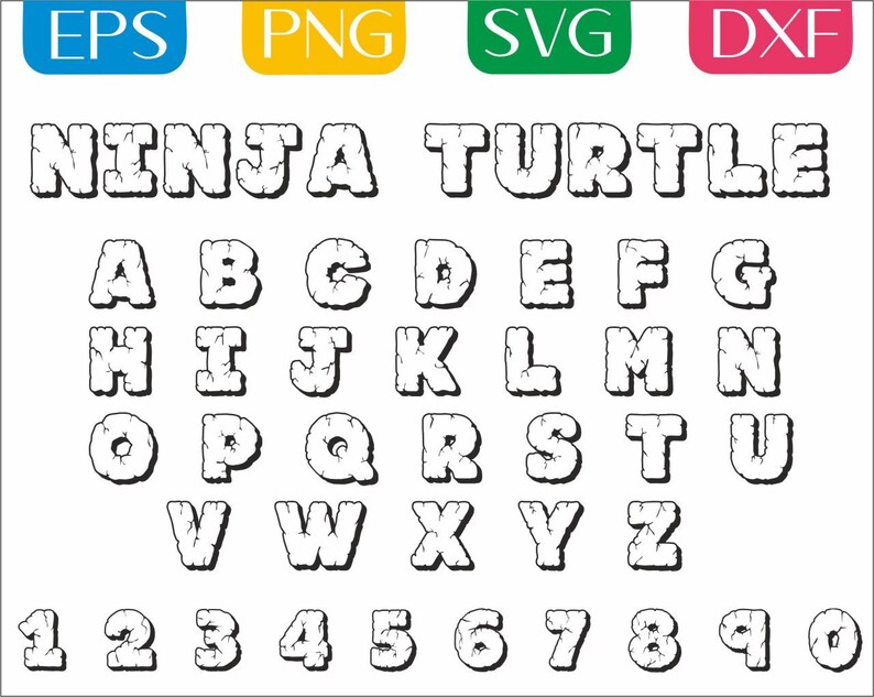 Ninja Turtles font svg Turtles Alphabet Svg Ninja Turtles | Etsy