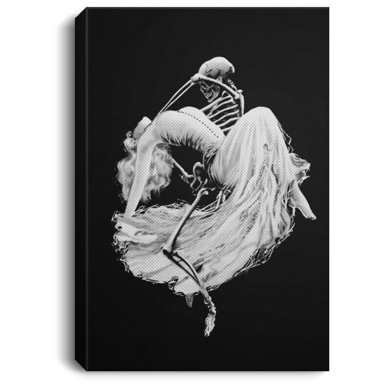 Skeleton Dancing With Woman Gothic Vintage Antique Canvas Wall - Etsy