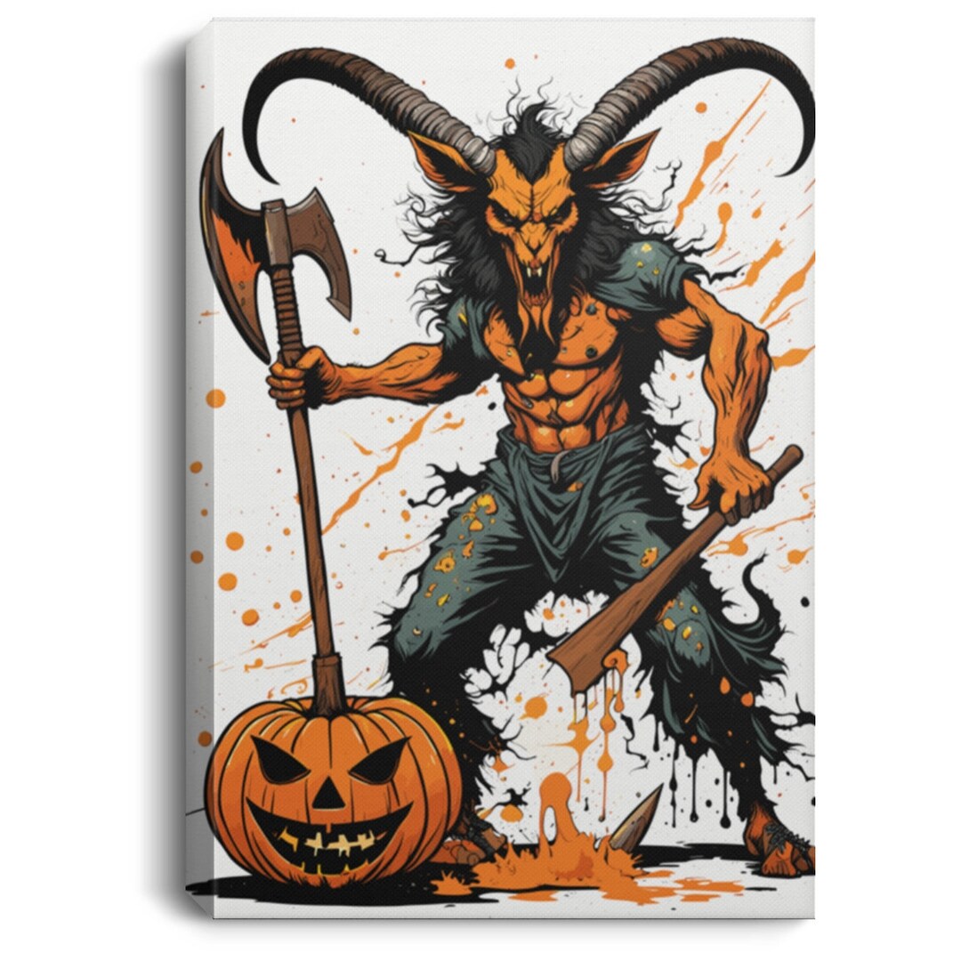 Baphomet Halloween Party Canvas Wall Art Print /14C - Etsy