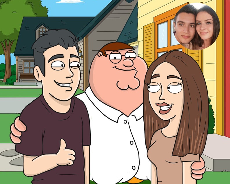 Custom Family Guy Portrait Cartoon Style Personalized - Etsy