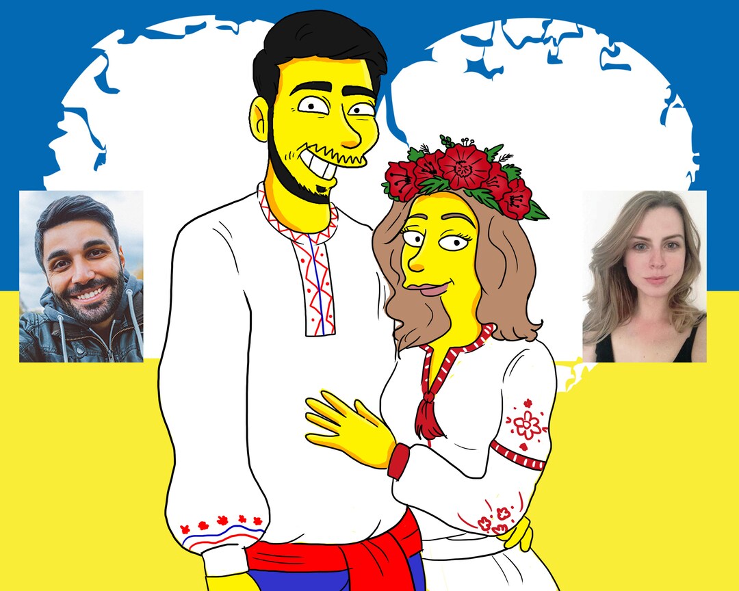 Simpsons Couch Portrait, Family Couple Cartoon Art, Yellow Character ...