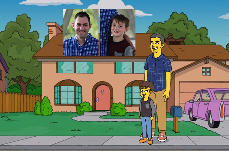 Simpsons portrait for him/her Custom family photo gift for | Etsy