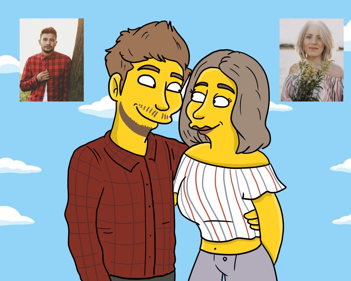 SIMPSONS PORTRAIT on the Couch Simpsons Family Portrait - Etsy