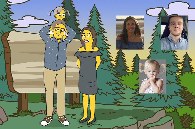 SIMPSONS PORTRAIT on the Couch Simpsons Family Portrait | Etsy