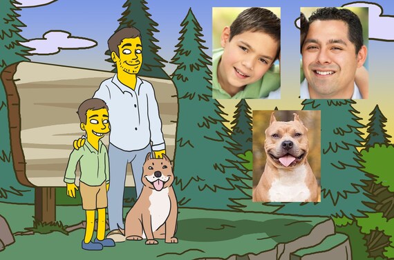 Simpson style portrait / yellow portrait / Simpsons Portrait / | Etsy