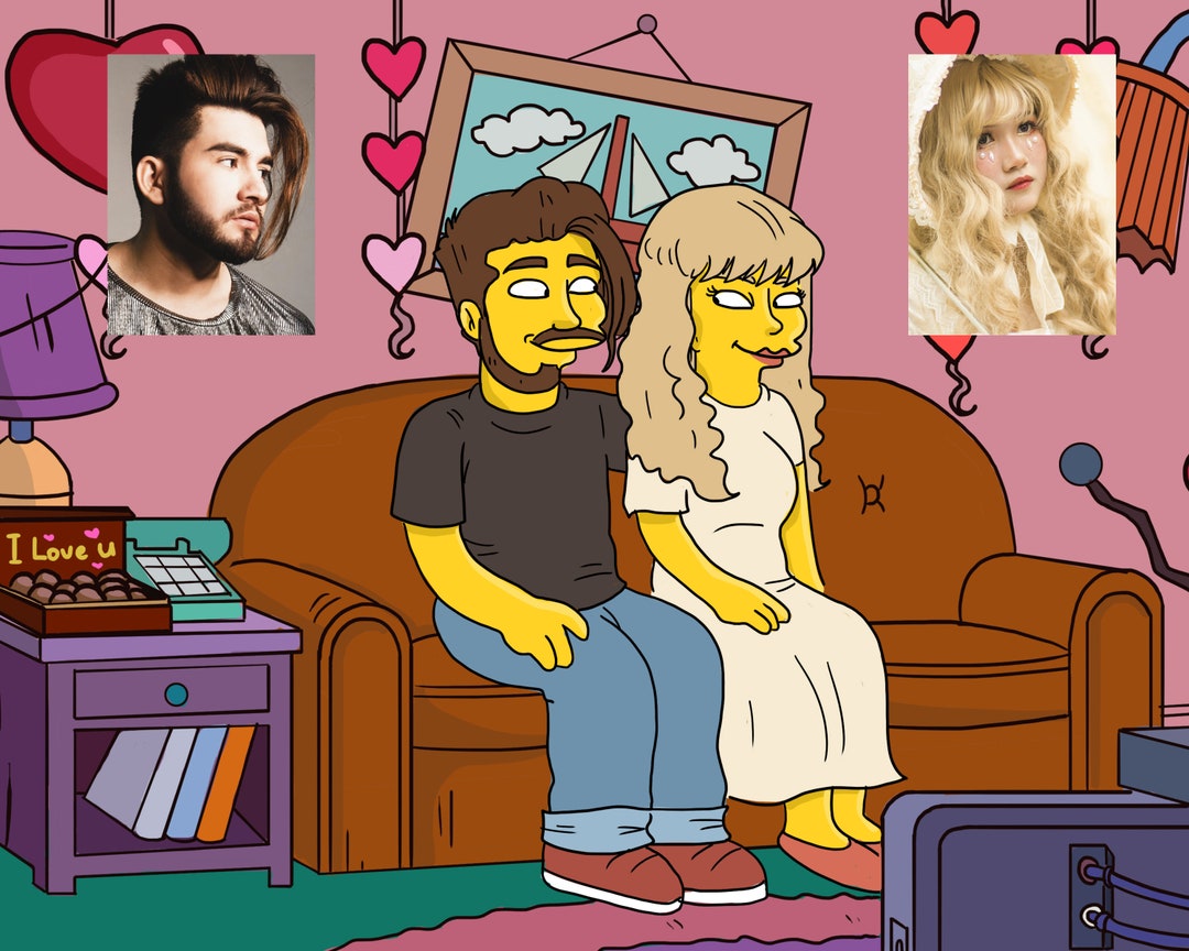 SIMPSONS PORTRAIT on the Couch, Simpsons Family Portrait, Simpson ...