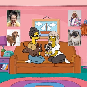 SIMPSONS PORTRAIT on the Couch Simpsons Family Portrait - Etsy