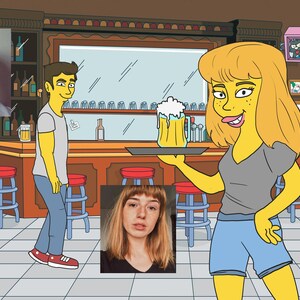 Simpson Style Portrait / Yellow Portrait / Simpsons Portrait / - Etsy