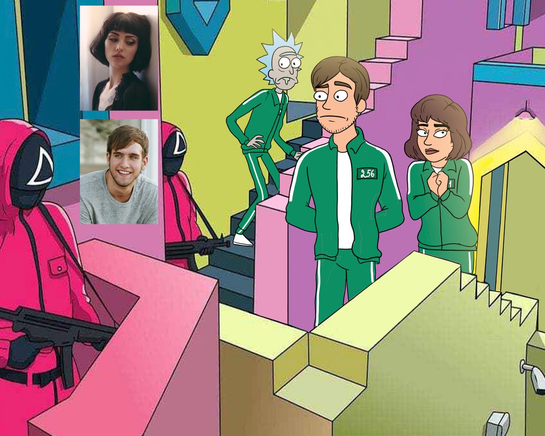 Squid Game Custom Portrait Squid Game Portrait Portrait From - Etsy