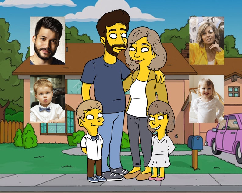 SIMPSONS PORTRAIT on the Couch Simpsons Family Portrait - Etsy