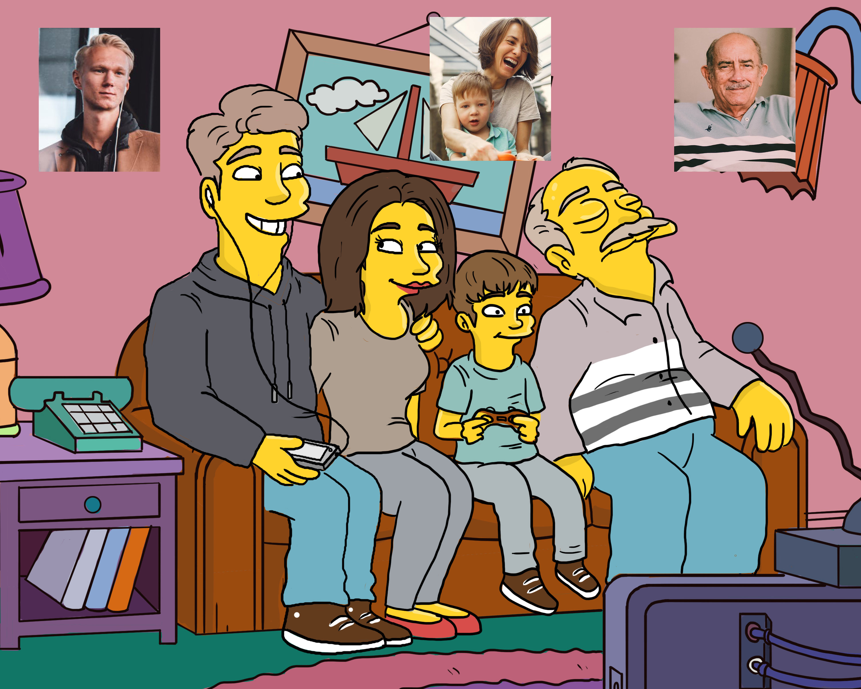 SIMPSONS PORTRAIT Christmas Gift for Dad Simpson Family | Etsy